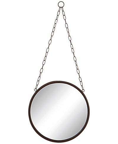 Round Metal-Framed Mirror with Chain - Mirrors - Macy's