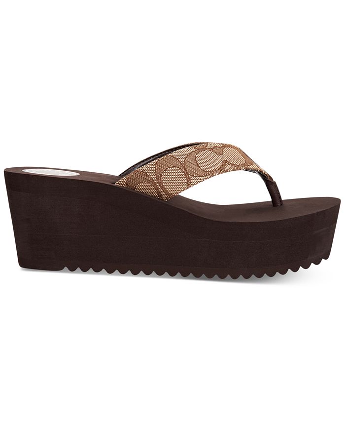 COACH Jen Wedge Thong Sandals - Macy's