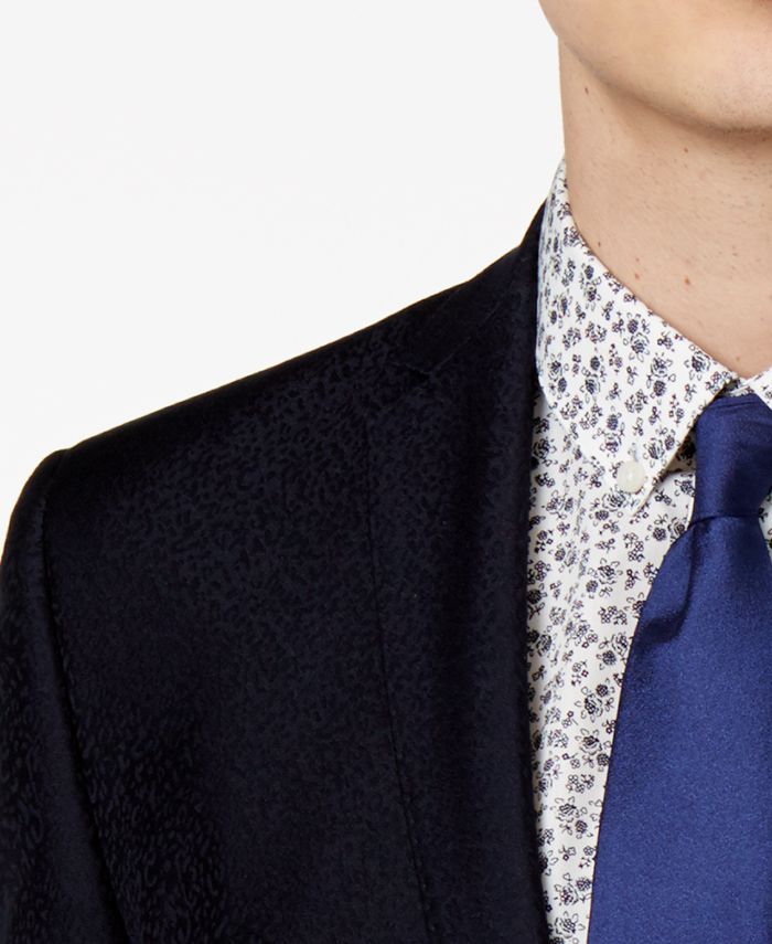Nick Graham Men's Slim-Fit Navy Cheetah Print Sport Coat - Macy's