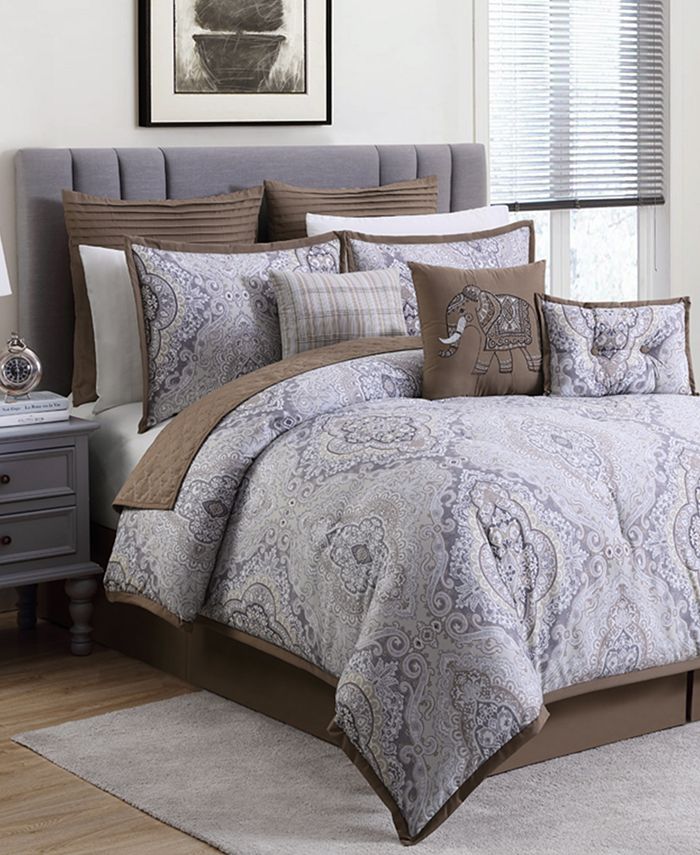 Ellison First Asia Lourdes 14-Pc. Queen Comforter Set - Macy's