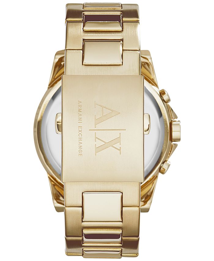 A|X Armani Exchange Watch, Men's Chronograph Gold Ion-Plated Stainless ...