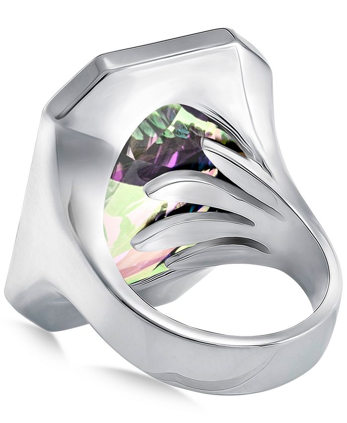 Swarovski Gisele Silver-Tone Prismatic Crystal Statement Ring - Macy's