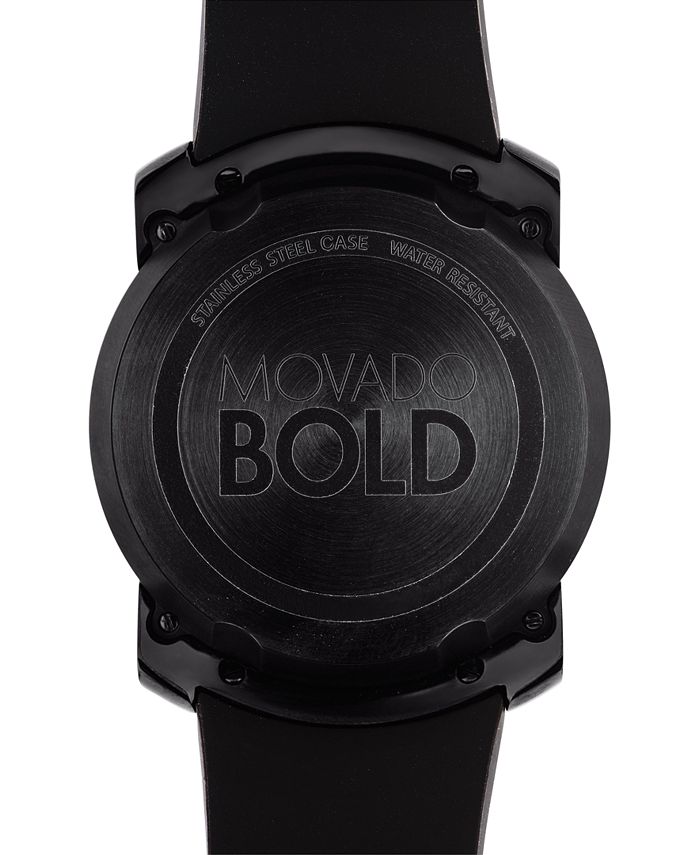 Movado Men's Digital Bold Touch Black Silicone Strap Watch 46mm 3600365 ...