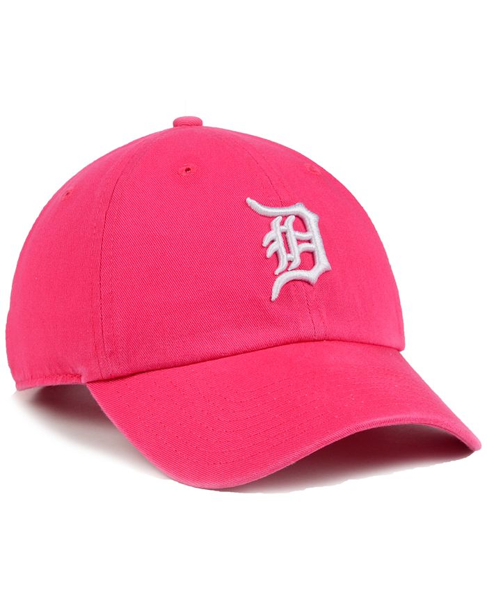 '47 Brand Women's Detroit Tigers Pink/White Clean Up Cap - Macy's