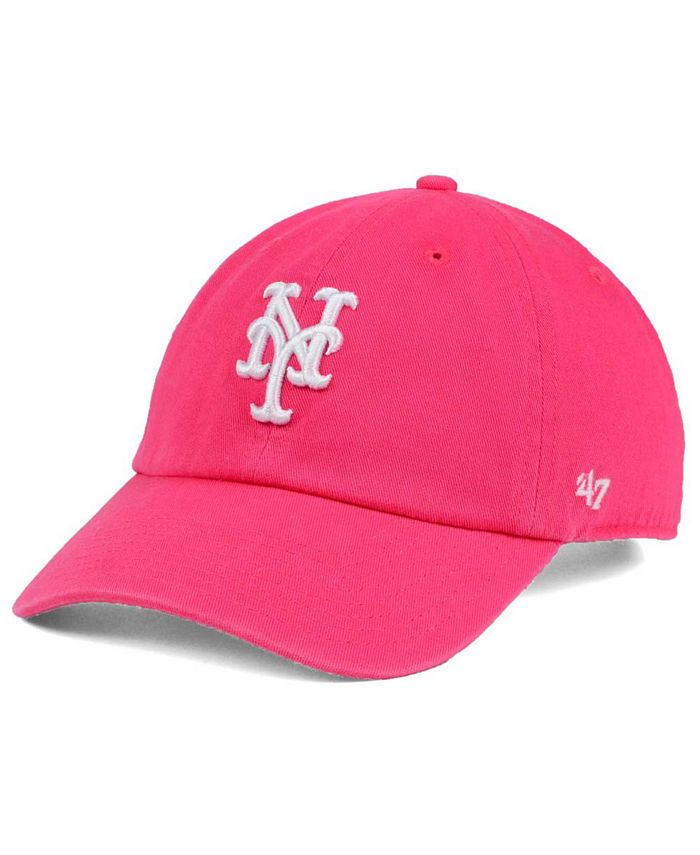 '47 Brand Women's New York Mets Pink/White Clean Up Cap - Macy's