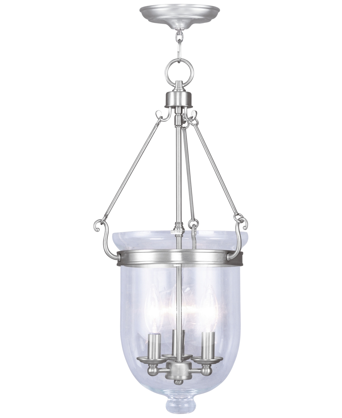 Click here for Livex Jefferson 3 Light Pendant - Brushed Nickel prices