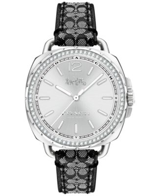 COACH Women's Tatum Black Fabric and Leather Strap Watch 34mm 14502769 ...