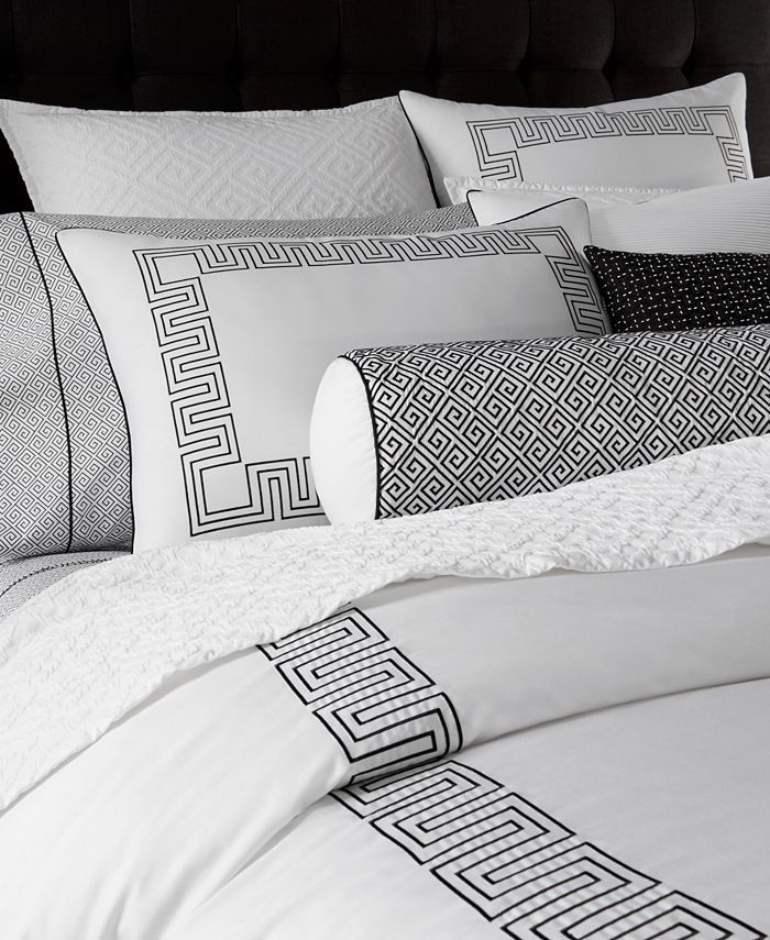 Hotel Collection Greek Key Cotton Duvet Cover, Full/Queen, Created for ...