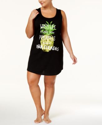 Jenni by Jennifer Moore Plus Size Printed Knit Sleepshirt, Created for ...