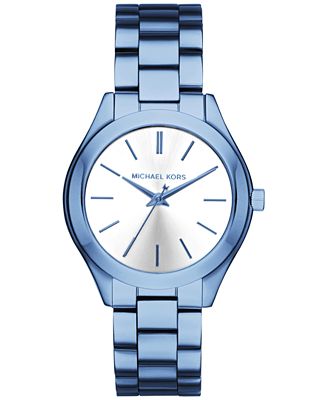 Michael Kors Women's Mini Slim Runway Ocean Blue Stainless Steel ...