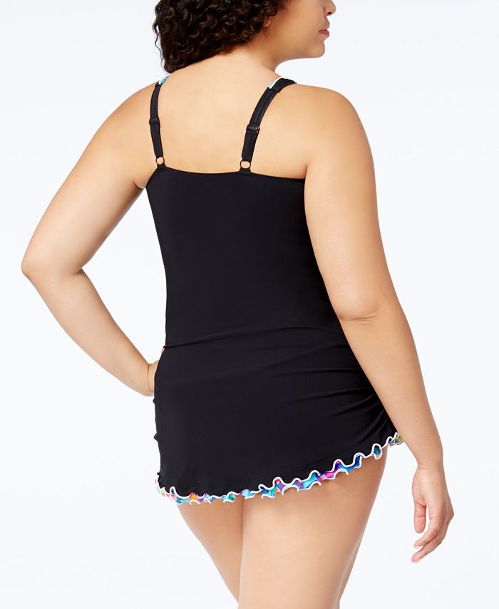 Profile by Gottex Plus Size Serendipity Tummy-Control Ruffled Swimdress ...