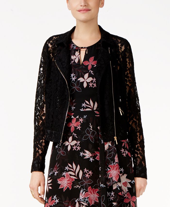 Thalia Sodi Lace Moto Jacket, Created for Macy's - Macy's