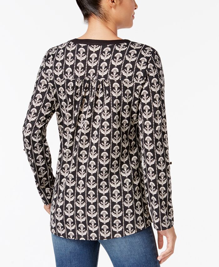 Style & Co Petite Mixed-Print Top, Created for Macy's - Macy's
