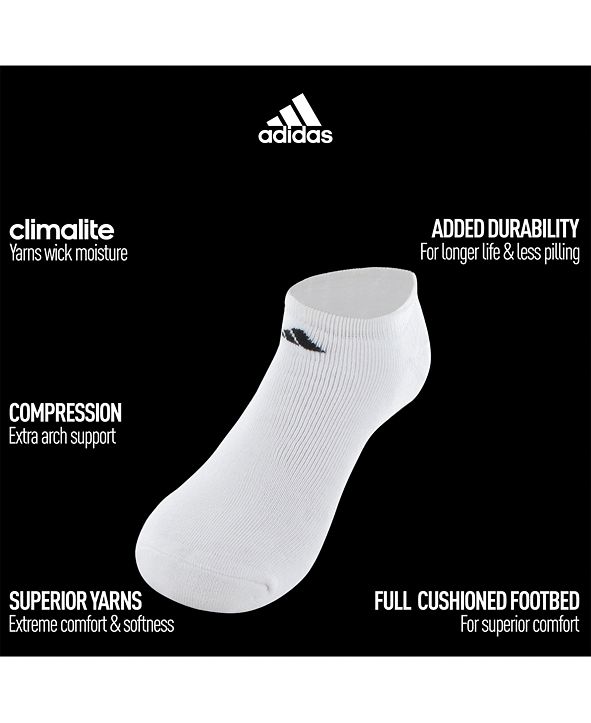 adidas Men's Cushioned Athletic 6-Pack No Show Socks & Reviews ...