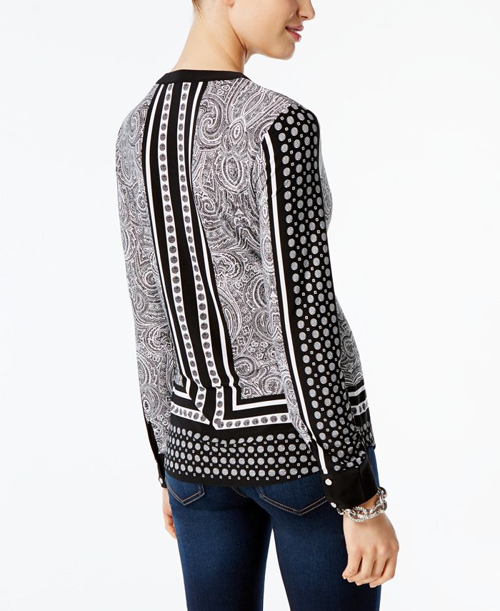 INC International Concepts INC Printed Zip-Up Top, Created for Macy's ...