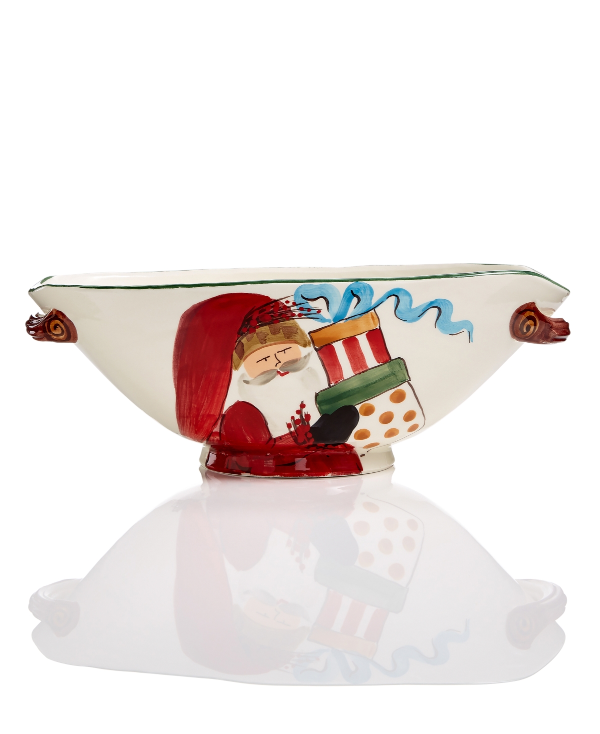 Click here for Vietri Old St. Nick Handled Oval Bowl - Multi prices