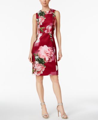 Calvin Klein Printed Sheath Dress - Macy's
