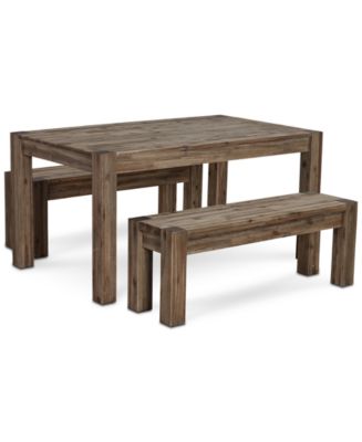 Canyon Small 3-Pc. Dining Set, (60" Dining Table & 2 Benches), Created ...