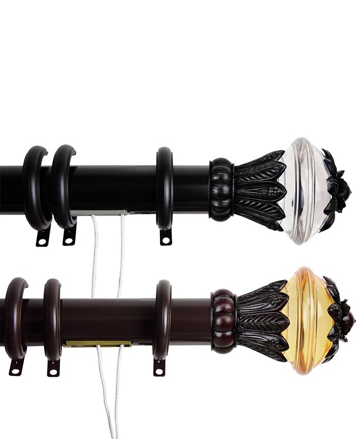 Rod Desyne Paradise Finial Decorative Traverse Rod with Rings 30"-48 ...