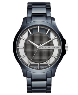 A|X Armani Exchange Men's Hampton Blue Stainless Steel Bracelet Watch ...