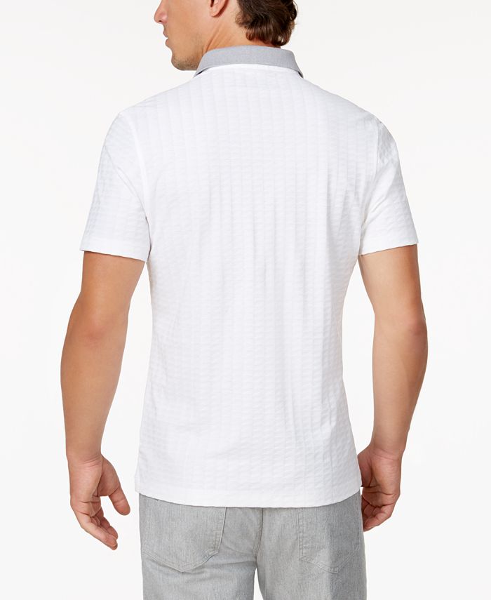 Alfani Men's Grid-Pattern Polo, Created for Macy's & Reviews - Polos ...