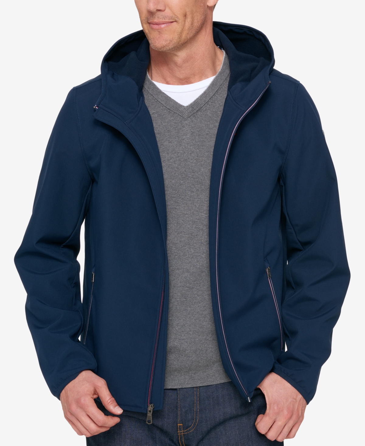 Tommy Hilfiger Mens Hooded Soft Shell Jacket - Midnight