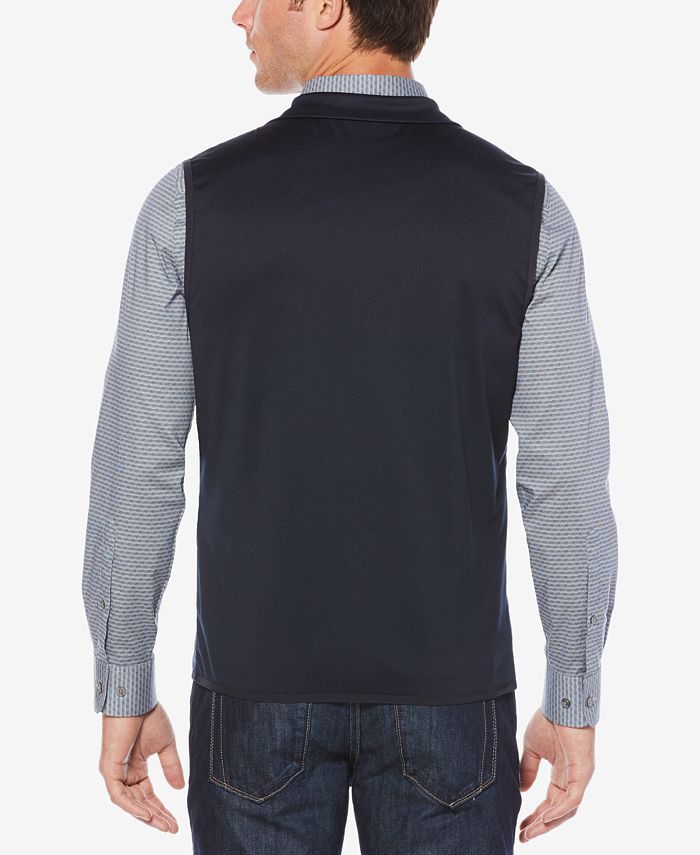 Perry Ellis Men's Mixed-Media Mock-Neck Vest - Macy's