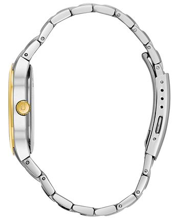 Bulova Men's Two Tone Stainless Steel Bracelet Watch 37mm 98C60 - Macy's