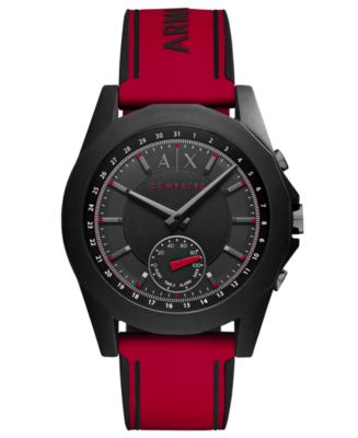 A|X Armani Exchange Men's Connected Red Silicone Strap Hybrid Smart ...