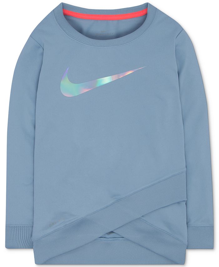 Nike Dri-FIT Crossover Logo Sweatshirt, Toddler Girls - Macy's