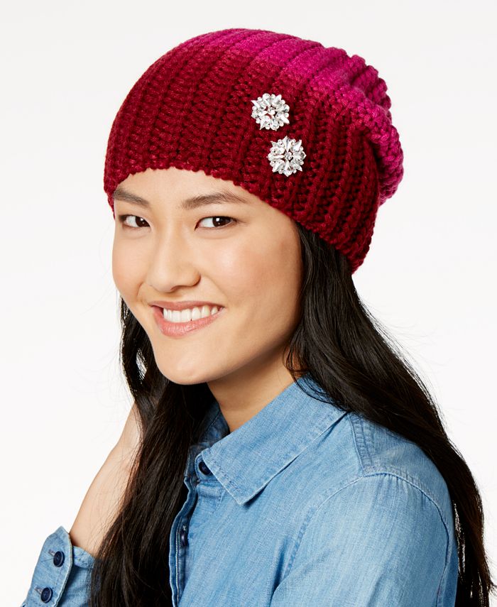 Echo Ombré Embellished Slouchy Beanie - Macy's