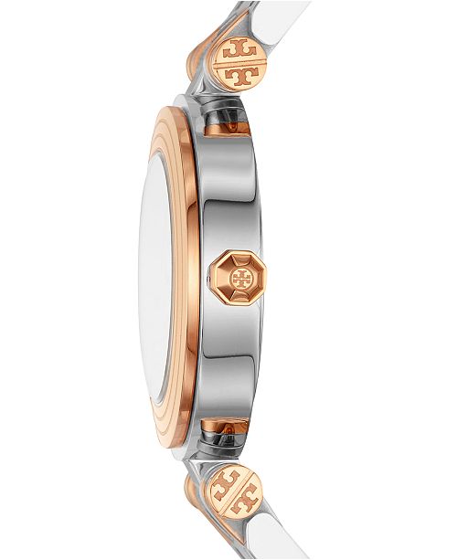 Tory Burch Women's Classic T Two-Tone Stainless Steel Bracelet Watch ...