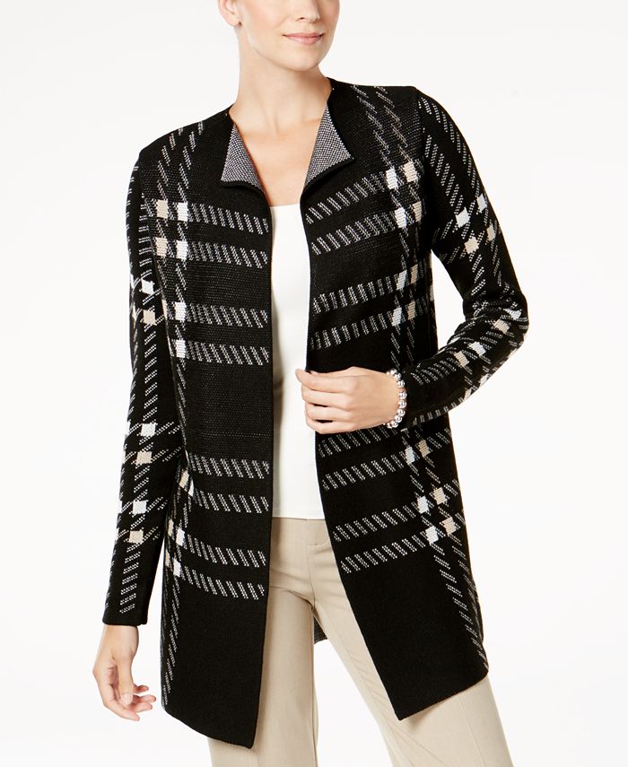 Charter Club Petite Plaid Completer Cardigan, Created for Macy's - Macy's