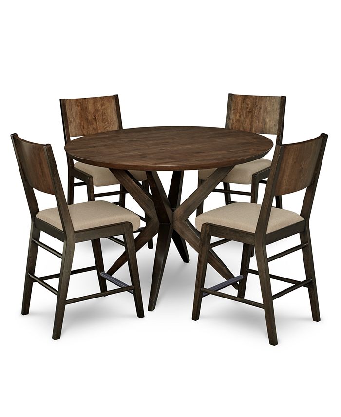 Furniture Ashton Round Pedestal Pub Dining Furniture, 5-Pc. Set (Round ...