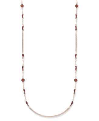 I.N.C. Rose Gold-Tone Long Beaded Statement Necklace, Created for Macy ...