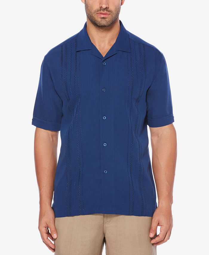 Cubavera Men's Embroidered-Panel Shirt - Macy's