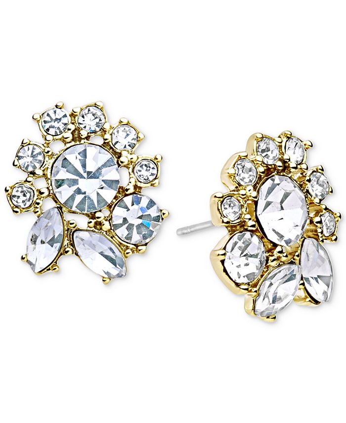 Marchesa Crystal Cluster Stud Earrings - Macy's