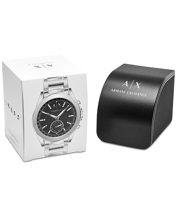 Armani Exchange A|X Men's Connected Stainless Steel Bracelet Hybrid ...