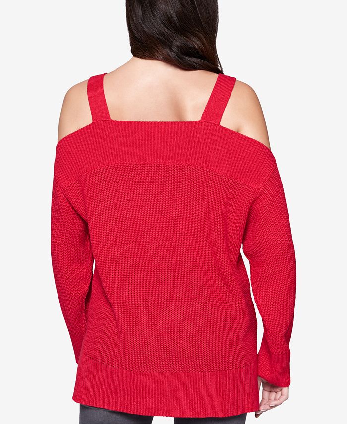 Sanctuary Amelie High-Low Cold-Shoulder Sweater - Macy's