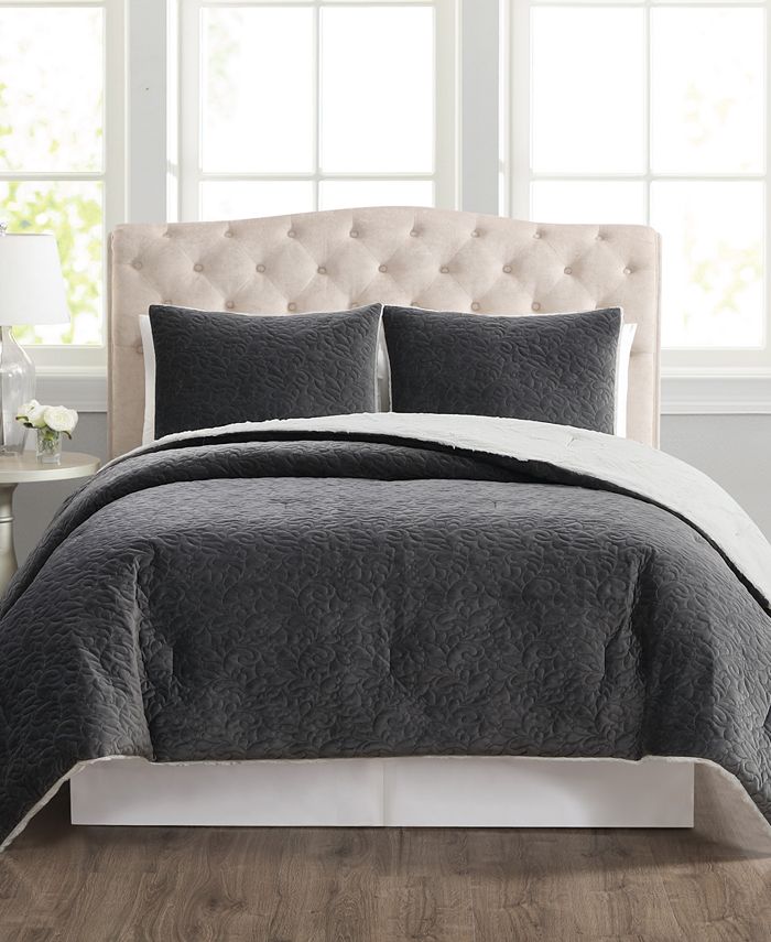 Pem America Closeout Truly Velvet 3 Pc Reversible Full Queen