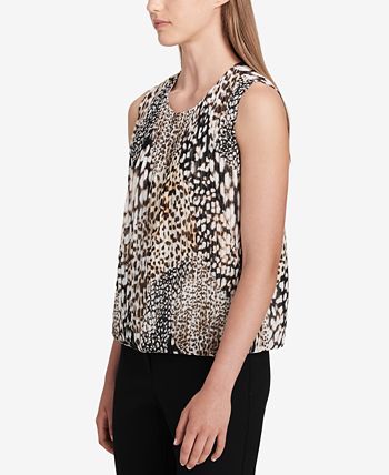 Calvin Klein Animal-Print Top - Macy's