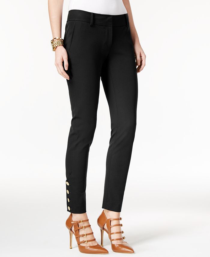 Michael Kors Petite Selma Button-Hem Pants - Macy's