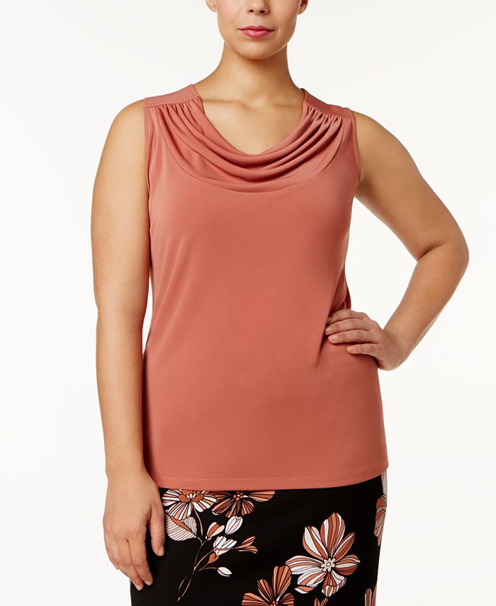Nine West Plus Size Cowl-Neck Shell - Macy's