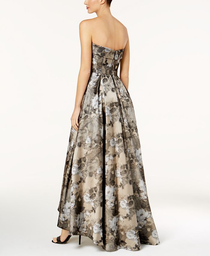 XSCAPE Strapless Brocade Ballgown - Macy's