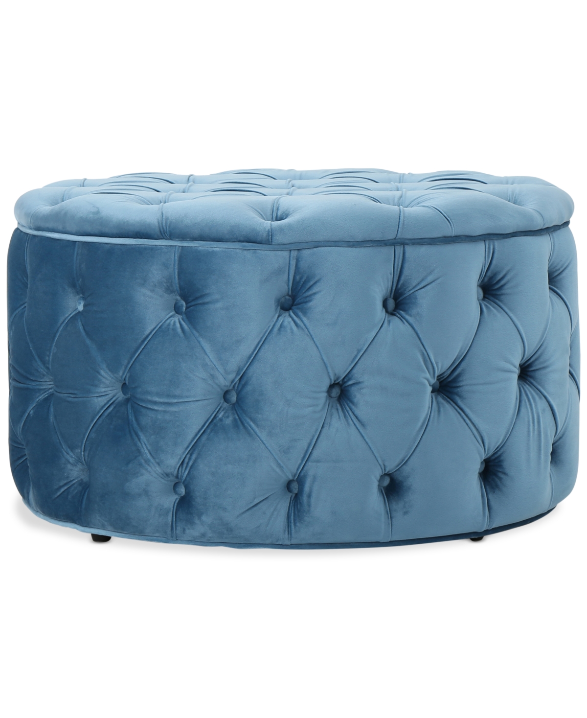 Click here for Owain Round Ottoman - Aqua prices