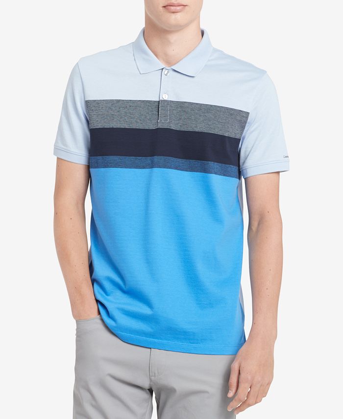Calvin Klein Men's Colorblocked Striped Polo - Macy's