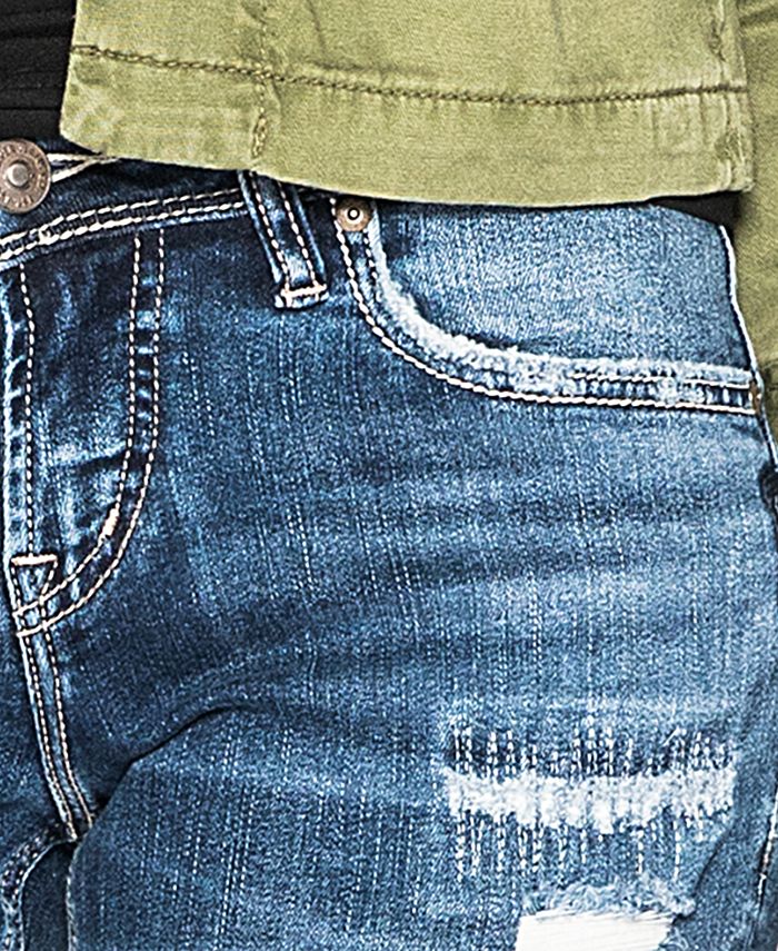 Silver Jeans Co. Sam Ripped Cuffed Skinny Jeans - Macy's