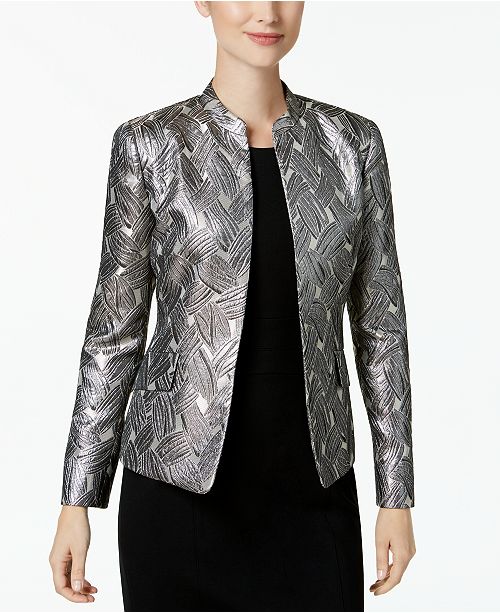 Kasper Metallic Jacquard Jacket, Regular & Petite & Reviews - Jackets ...