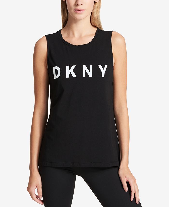 DKNY Sport Reflective-Logo Graphic Tank Top - Macy's