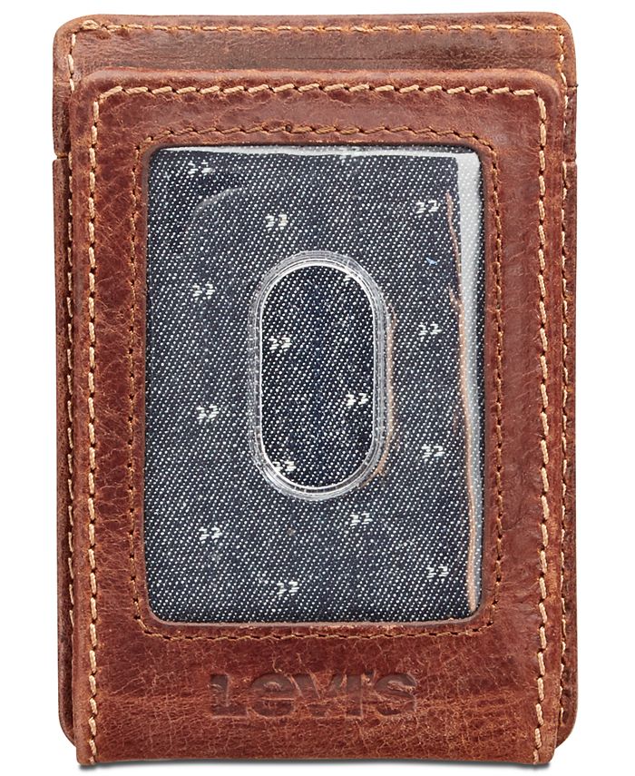 Levi's Men's RFID Front-Pocket Leather Wallet - Macy's